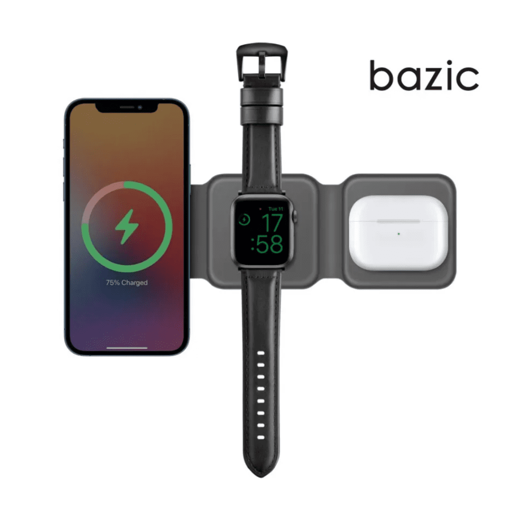 BAZIC GoMag Trio 三合一便攜式摺疊磁吸無線充電座 ‣ 3Cvip